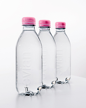 evian introduces label free rPET bottle